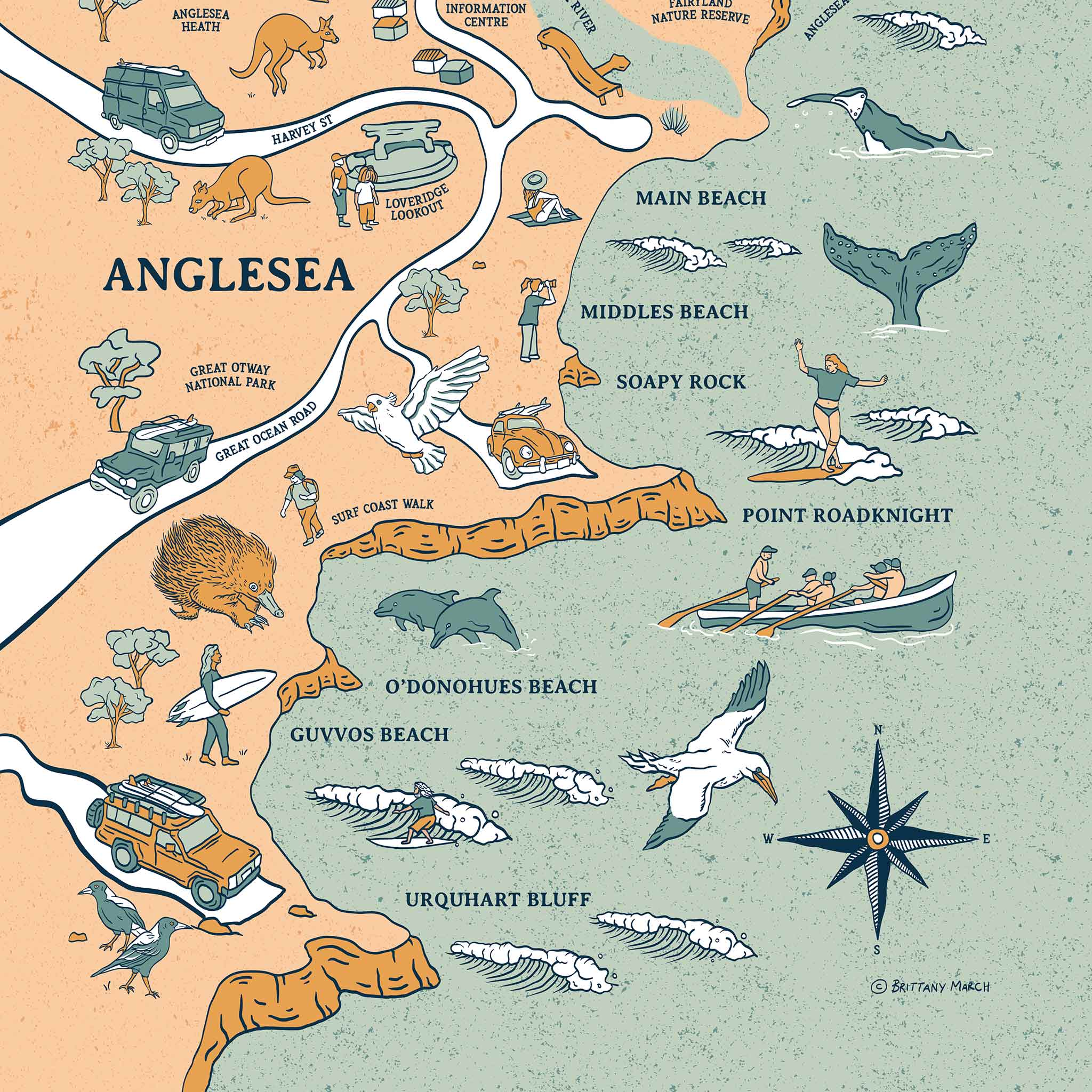 Anglesea | Illustrated Map – Brittany March