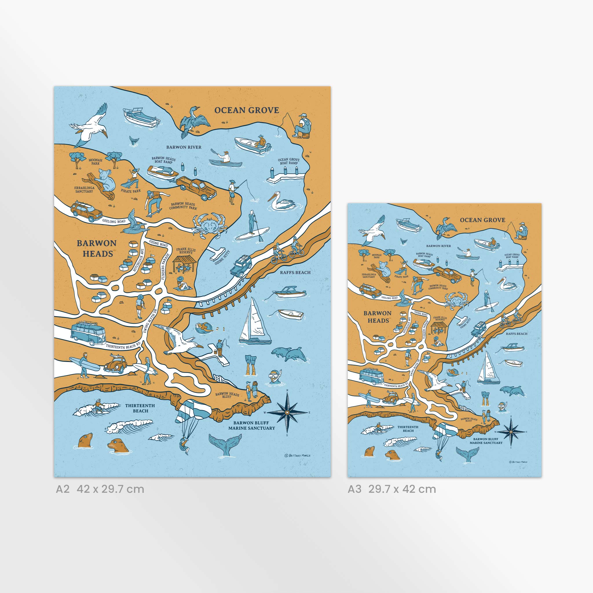 Barwon Heads & Ocean Grove | Illustrated Map – Brittany March