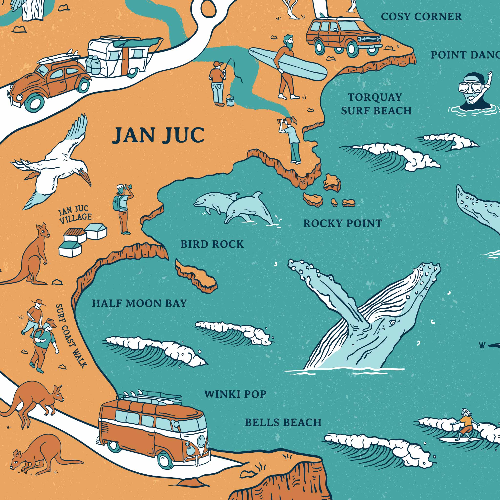 Torquay & Jan Juc | Illustrated Map – Brittany March