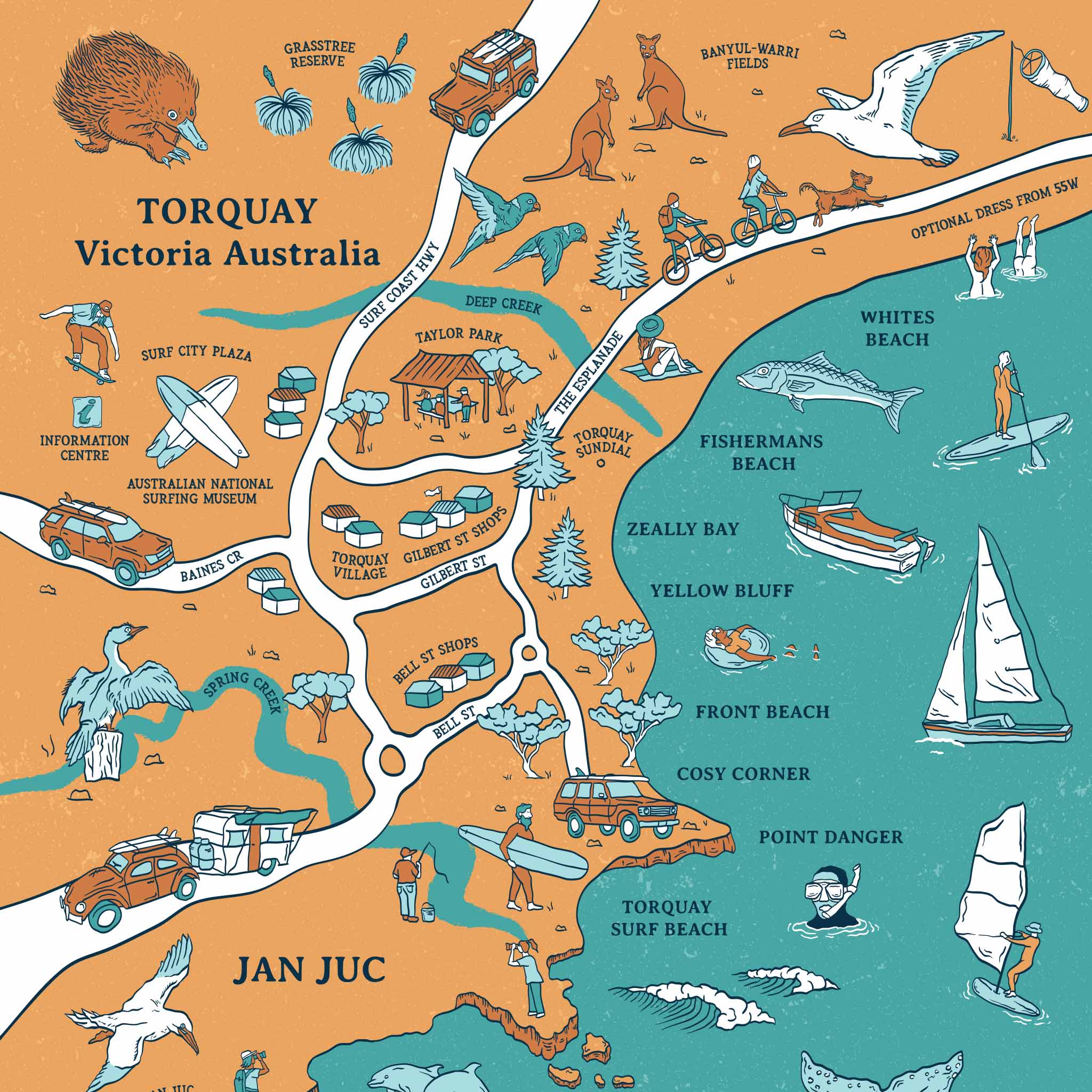 Torquay & Jan Juc | Illustrated Map – Brittany March
