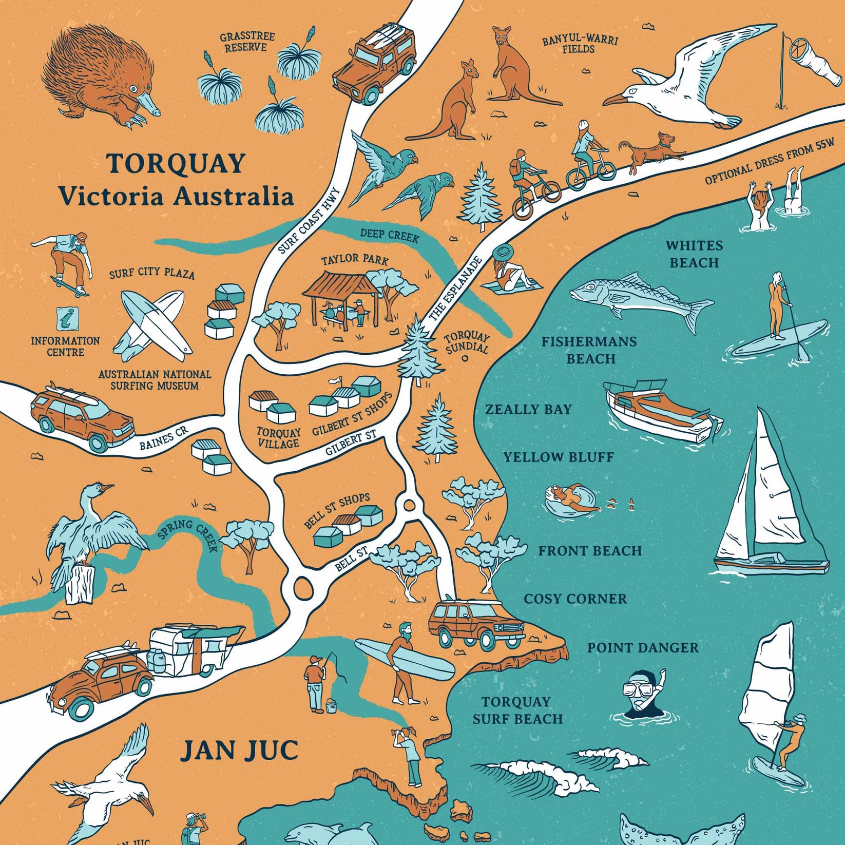 Torquay & Jan Juc | Illustrated Map – Brittany March